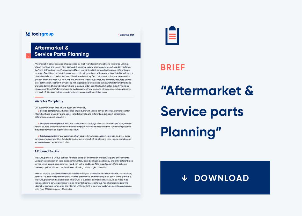 Supply Chain Innovation: What’s New in Service Parts Planning