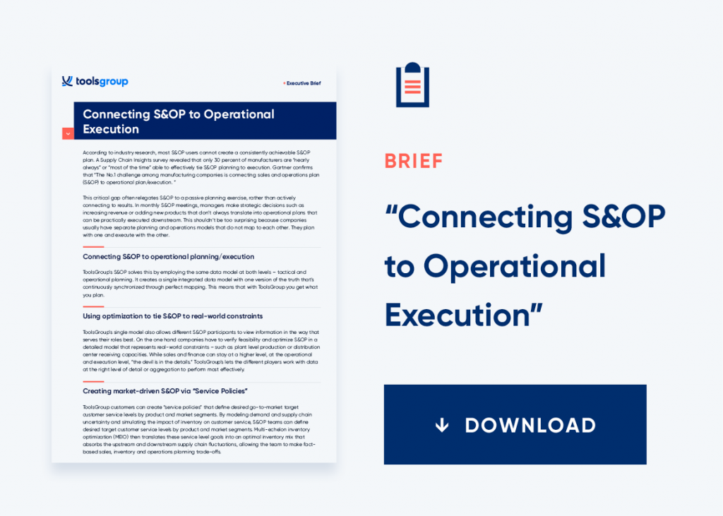 Sales & Operations Execution (S&OE) vs.S&OP | ToolsGroup